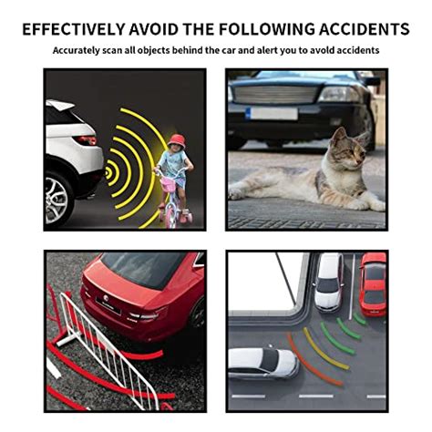 Car Auto Vehicle Reverse Backup Radar System With 4 Parking Sensors Distance Detection Led