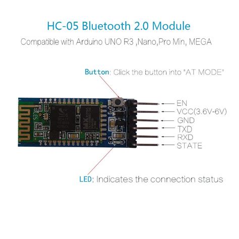 Buy 6 Pin Bluetooth Module HC 05 With Button Online Robu In