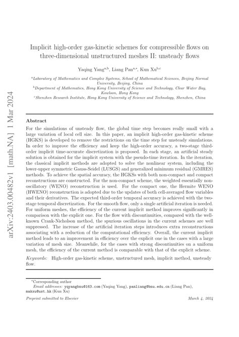 Pdf Implicit High Order Gas Kinetic Schemes For Compressible Flows On