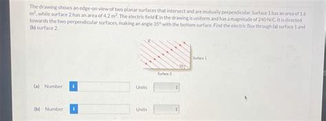 solved the drawing shows an edge on view of two planar