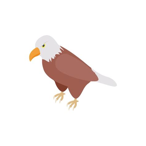Premium Vector Eagle Icon In Isometric 3d Style Isolated On White