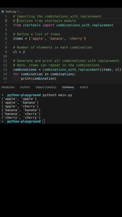 Generating Combinations With Repeats Using Itertools In Python Youtube