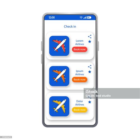 앱 스마트폰 인터페이스 벡터 템플릿 체크인 gui 위젯에 대한 스톡 벡터 아트 및 기타 이미지 gui 위젯 개념 건네주기