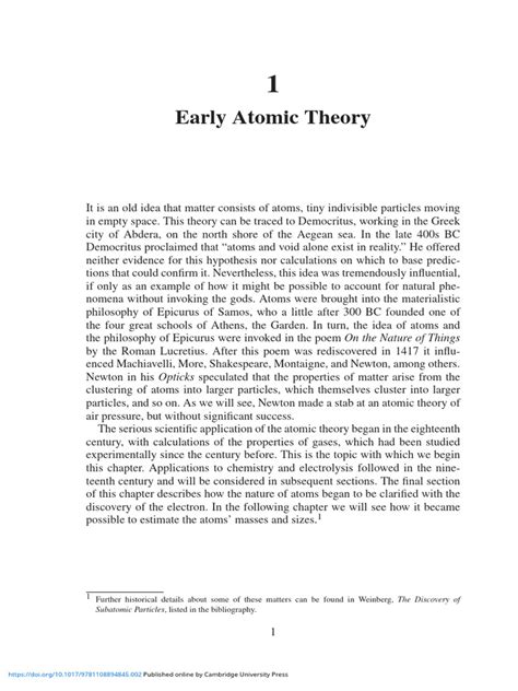 Early Atomic Theory Pdf Temperature Gases