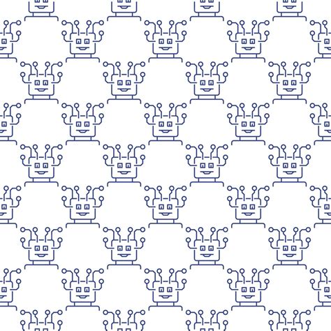 Premium Vector Ai Robot Head Vector Artificial Intelligence Concept Line Seamless Pattern