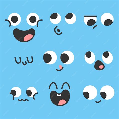 Premium Vector Cute Face Expressions Vector Cartoon Set Isolated On