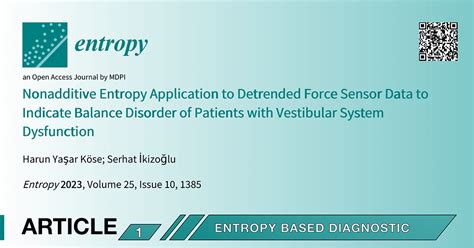 Unraveling Vestibular System Dysfunctions The Role Of Tsallis Entropy