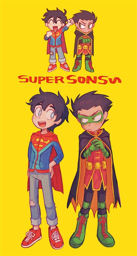 Robin Damian Wayne Superboy And Jonathan Kent Dc Comics And More Drawn By Batrobin K
