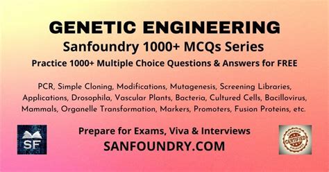 Genetic Engineering Questions And Answers Sanfoundry