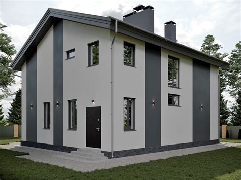 Визуализация фасада загородного дома On Behance