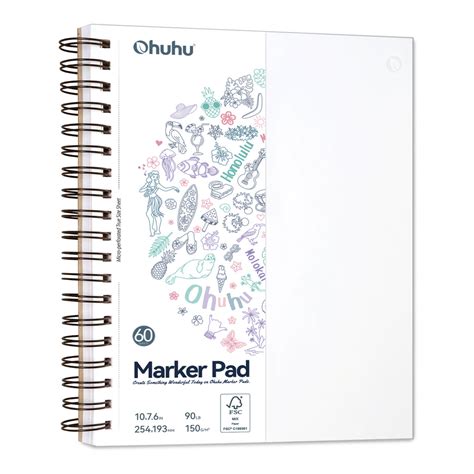 Ohuhu Bleedproof Double Sided Marker Pad Spiral Bound