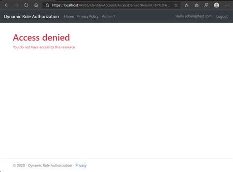 MVC NET Core Dynamic Role Based Authorization CodeProject