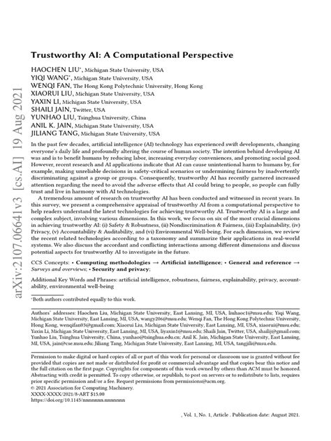 Trustworthy AI: A Computational Perspective | PDF | Artificial Intelligence | Intelligence (AI ...