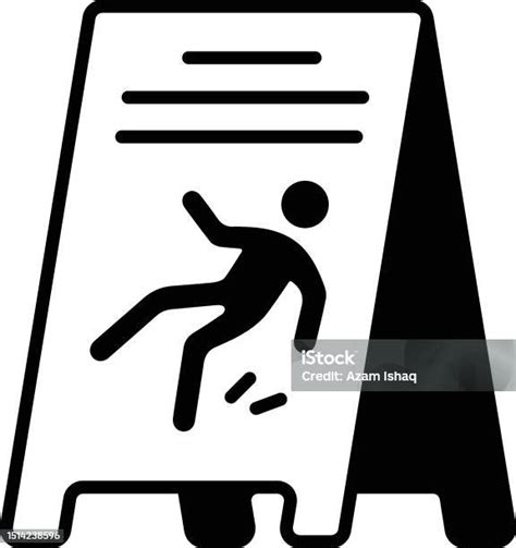 주의 미끄러운 바닥 개념 젖은 표면 노란색 간판 벡터 아이콘 디자인 하우스키핑 기호 사무실 관리인 기호 포터 또는 클렌저 장비 스톡 일러스트레이션 거리에 대한 스톡 벡터