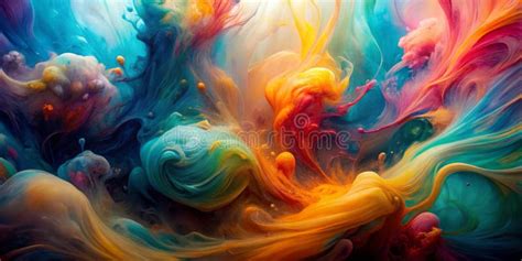 Abstract Swirling Vibrant Hues Of Color In A Dynamic Composition