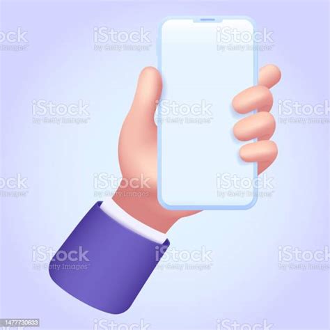 사업가의 3d 렌더링 손이 전화를 들고 있습니다 전화 응용 프로그램 스마트 폰 모바일 웹 사이트 모형 템플릿입니다 웹 사이트 배너 방문 페이지에 대한 3차원 벡터 그림 세트