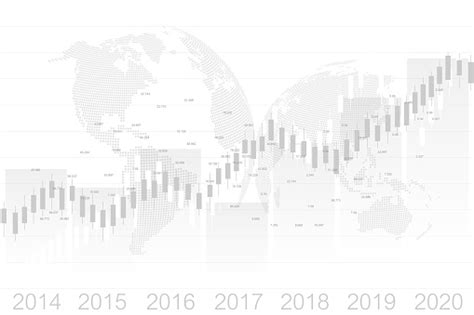 비즈니스 세계 지도 함께 거래 하는 주식 시장 투자의 캔 들 스틱 그래프 차트 주식 시장 및 교환 주식 시장 데이터입니다 그래프의 추세 합니다 벡터 일러스트 레이 션