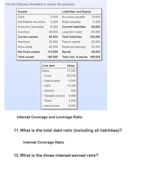 Solved Use The Following Information To Answer The