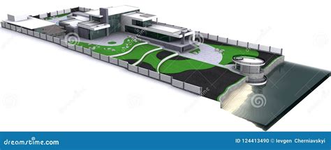 Lakefront Garden Design Features Integrated Into The Natural Environment 3d Render Royalty Free