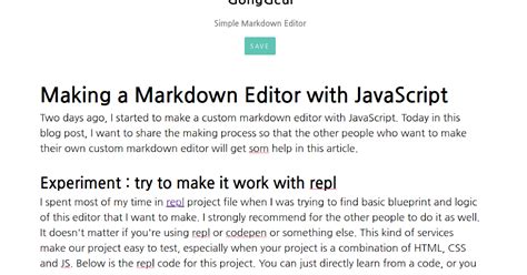 I Made A Simple Markdown Editor With Vanilla Javascript ~ Swimming Pool