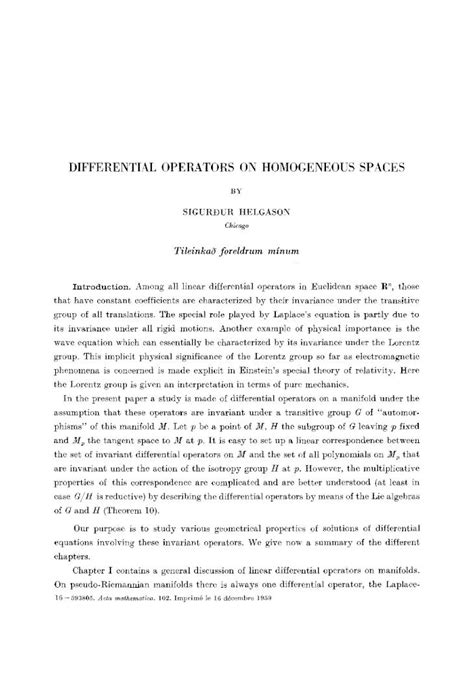 Pdf Differential Operators On Homogeneous Spaces › ~helgason