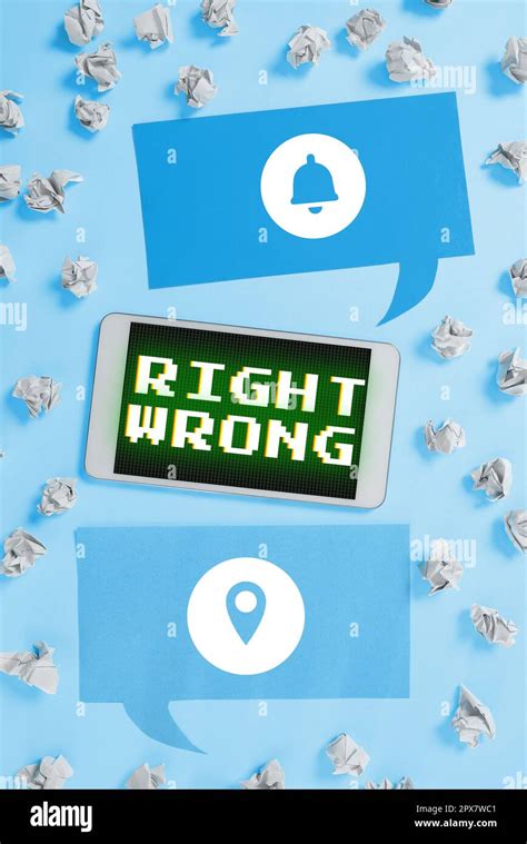 Conceptual Display Right Wrong Word Written On Choose Between Two