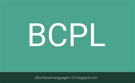 History Of BCPL