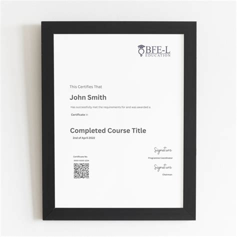 Certificate Page Bright Future E Learning Education