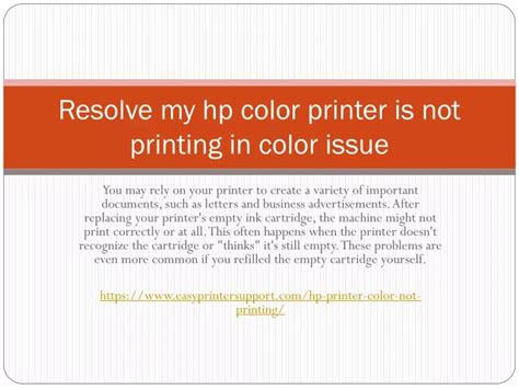 PPT Resolve My Hp Color Printer Is Not Printing In Color Issue PowerPoint Presentation ID