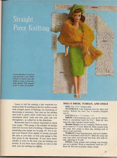 Pin By Pinner On Vintage Barbie Knitting Patterns Barbie Knitting Patterns Barbie Doll