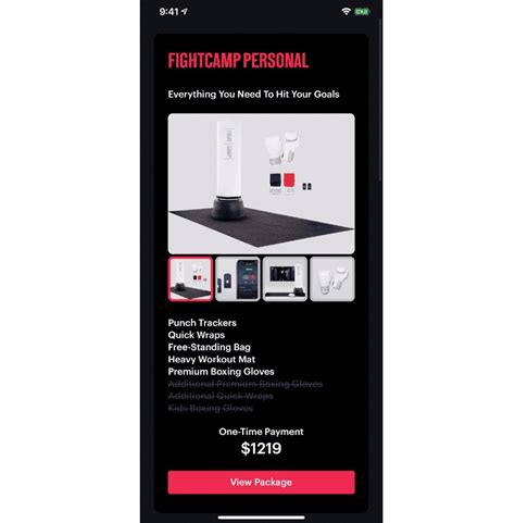 replicate the fightcamp package selection designs into a shippable