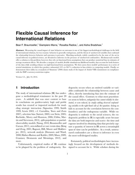 Pdf Flexible Causal Inference For International Relations