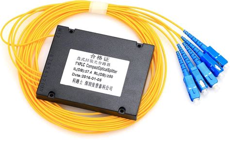 1x4 Plc Optical Splitter Cassette Planar Waveguide Optical Splitter 1 Sub 4 Fiber