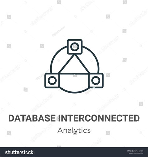 Database Interconnected Outline Vector Icon Thin Stock Vector Royalty Free 1571343184