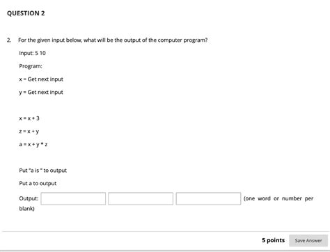 Solved QUESTION For The Given Input Below What Will Be Chegg