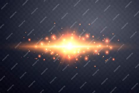 Premium Vector Orange Horizontal Lensflare Light Flash Orange Glow