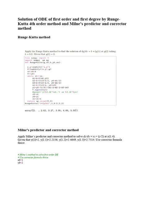 Rk Method And Milnes Method Lab Manual Pdf Teaching Methods And Materials