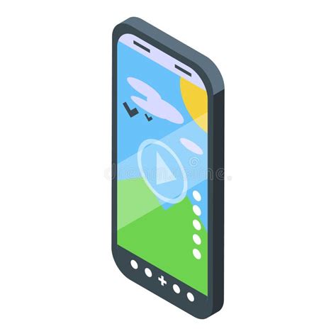 Smartphone Showing Augmented Reality Navigation App With Play Button