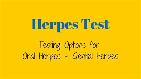 Herpes Test Get Tested For Oral Herpes Genital Herpes