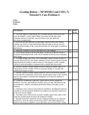 Tutorial Case Rubric Pdf Grading Rubric NP HTML And CSS E Tutorial Case Problem