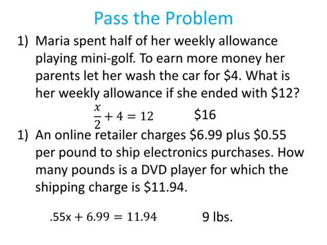 Ppt Pass The Problem Powerpoint Presentation Free Download Id6845888