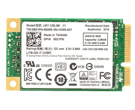 Lmt 128l9m 11 Liteon Msata 128gb Ssd Lmt 128l9m 110921pn R64400