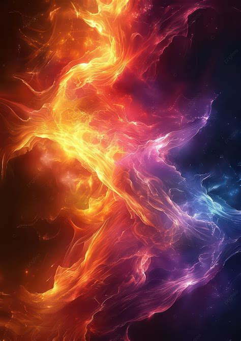 A Vibrant Abstract Representation Of Swirling Colors Resembling Cosmic Energy Background