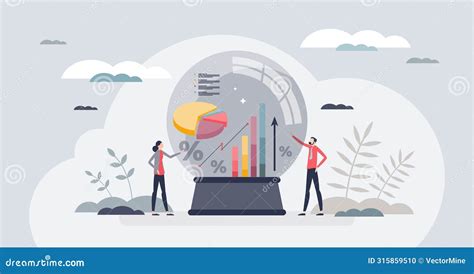 Predictive Analytics And Future Business Data Modeling Tiny Person Concept Stock Vector