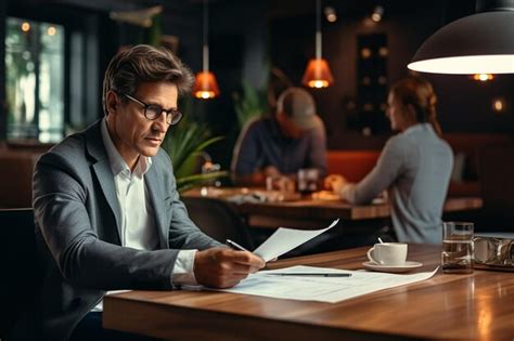 Premium Ai Image Financial Insights Unveiled Serious Young Man Supervisor Analyzing Report