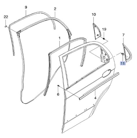 Gm Chevrolet순정부품 All New Matiz 리어 도어 삼각 가니쉬 커버 고정 클립 10개