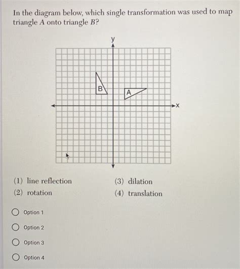 solved in the diagram below which single transformation was used to