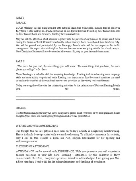 Script Reading Month Pdf Cognitive Science Behavior Modification