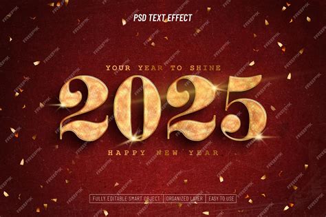 Premium Psd Happy New Year 2025 Text Effect