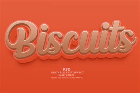 Biscuts Psd 3d Editable Text Effect Graphic By Truevector · Creative